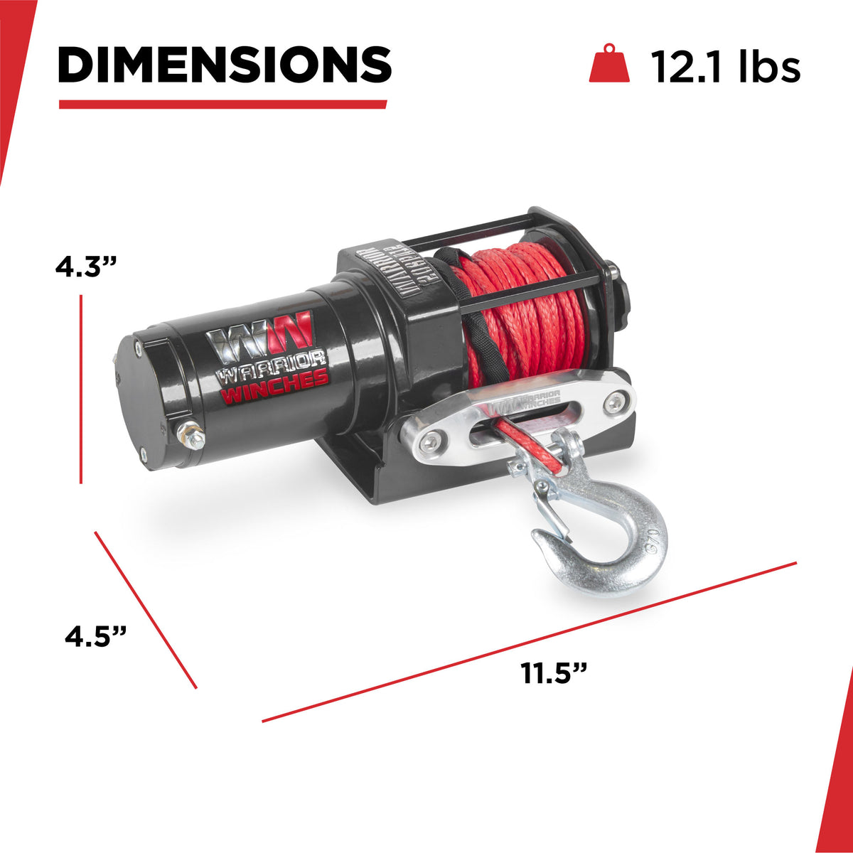 Warrior Ninja 2000lb Winch Synthetic Rope | Warrior Winches
