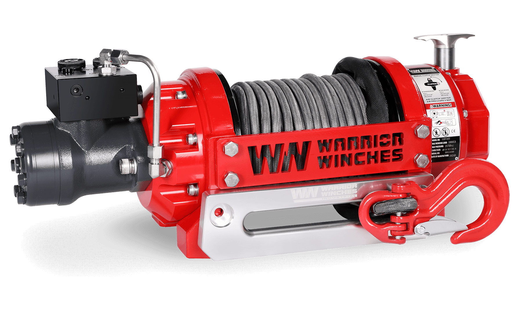 RV10 10,000lb (4.5 Ton) Hydraulic Winch - Synth Rope | Warrior Winches