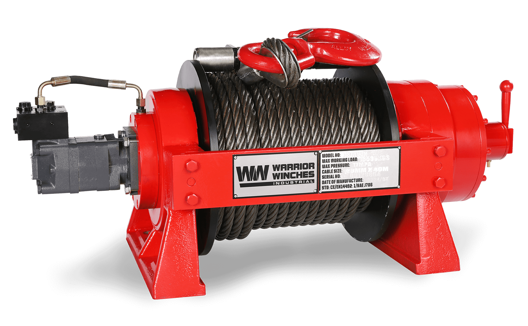 Warrior 13JR Industrial 29,000lbs Hydraulic Winch | Warrior Winches