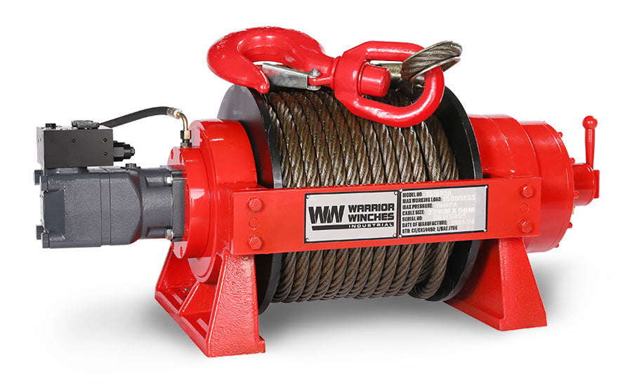 Warrior 15JR Industrial 33,000lbs Hydraulic Winch | Warrior Winches
