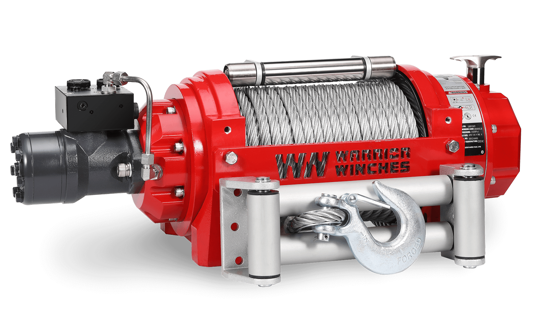 Warrior RV15000 6.8 Tonne Hydraulic Winch with Steel Rope | Warrior Winches