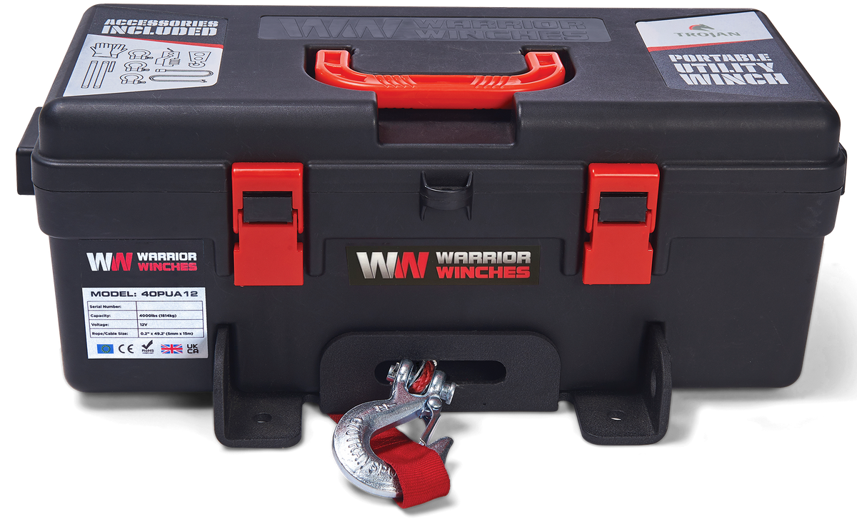 Warrior Trojan Portable 4000lb Electric Winch | Warrior Winches