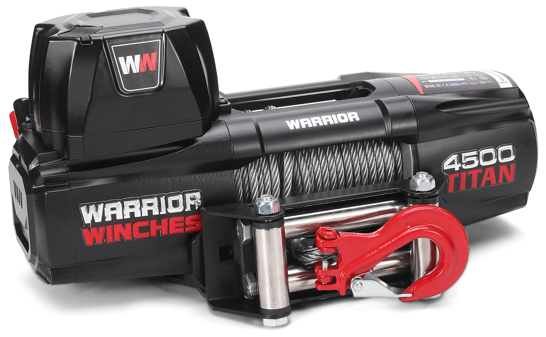Titan 4,500lb 12v Electric Winch - Steel Rope | Warrior Winches