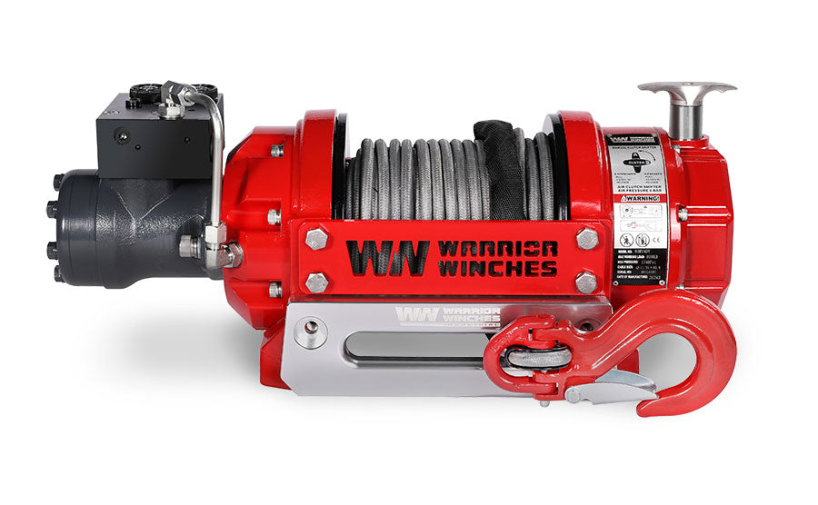 Warrior RV8000 Short Drum Hydraulic Winch - Synthetic Rope | Warrior Winches