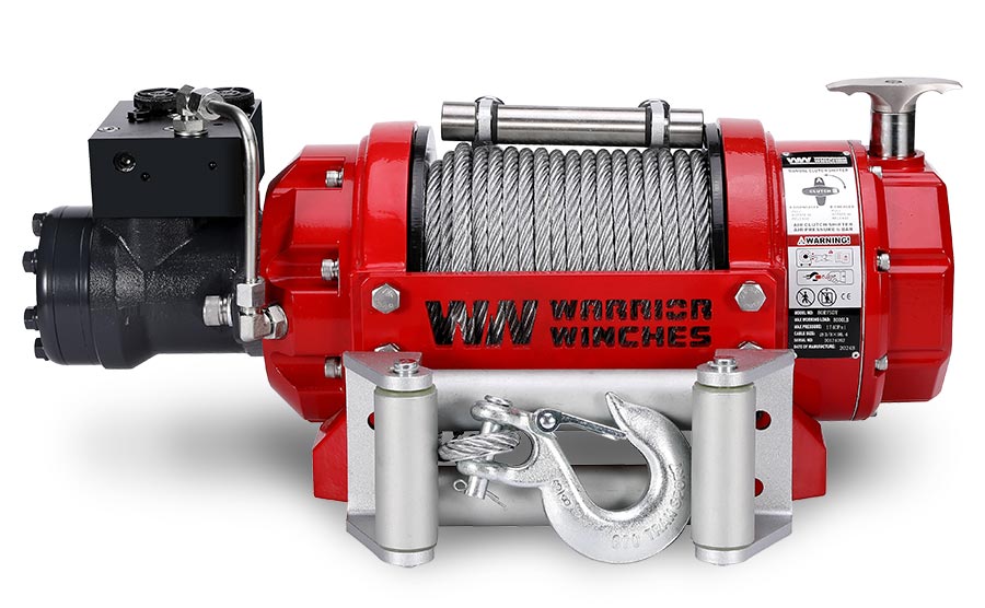 Warrior RV8000 Short Drum Hydraulic Winch with Steel Rope | Warrior Winches