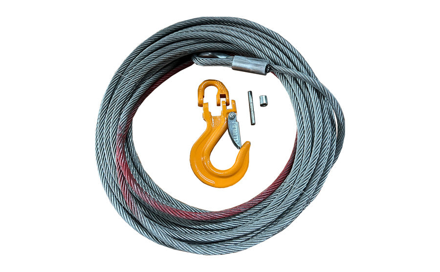 21/64" x 95' Steel Cable with Hook | Warrior Winches